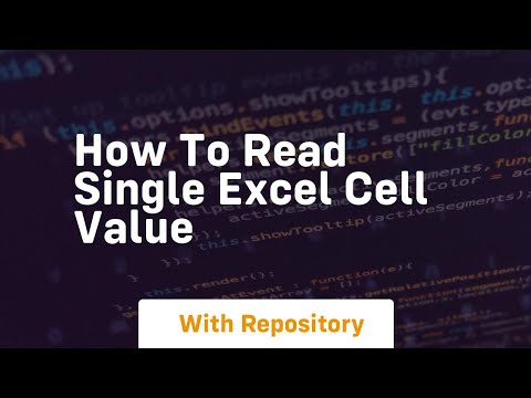 how to read single excel cell value