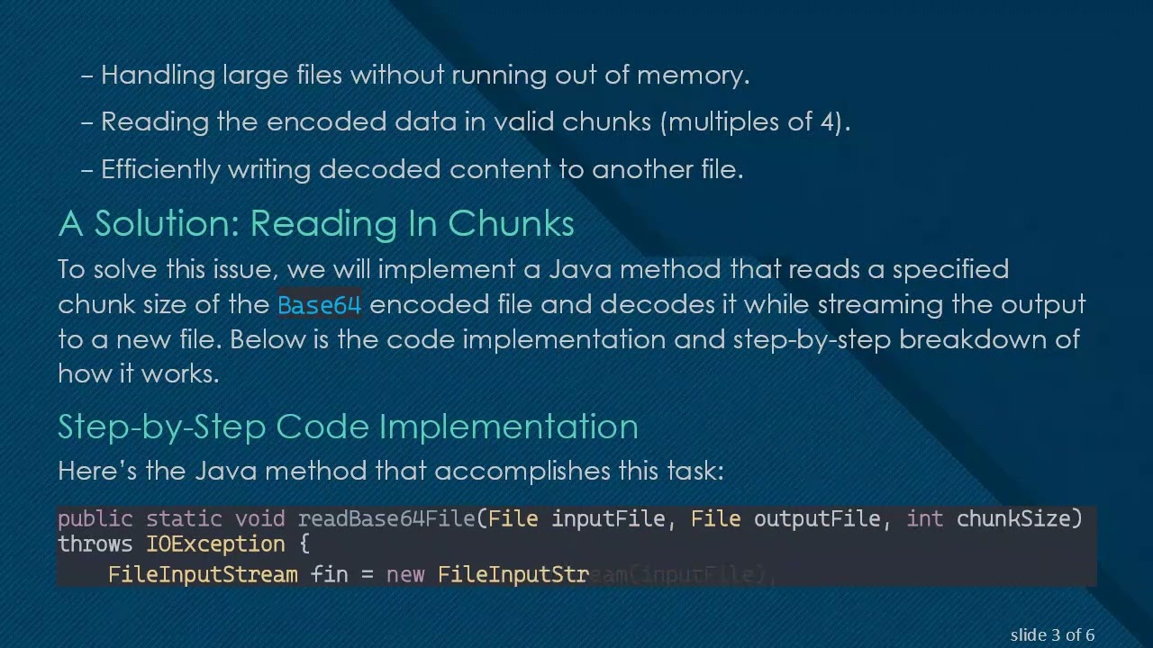 How to Decode Base64 Encoded Data from a File in Chunks