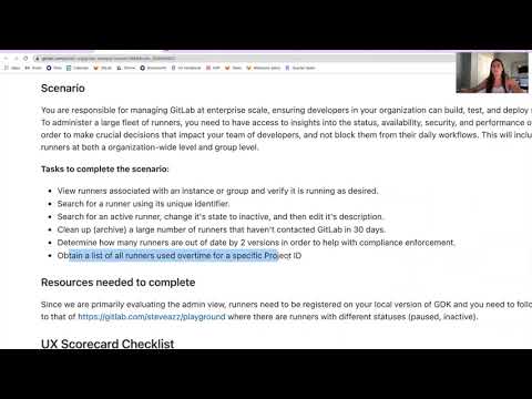 Runner UX Scorecard: Obtain an overall understanding of job executors