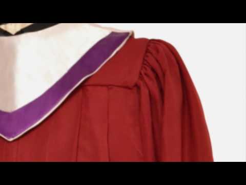 FLAT PLEAT GOWN W/ ZIPS MAROON & WHITE PURPLE DIVINITY