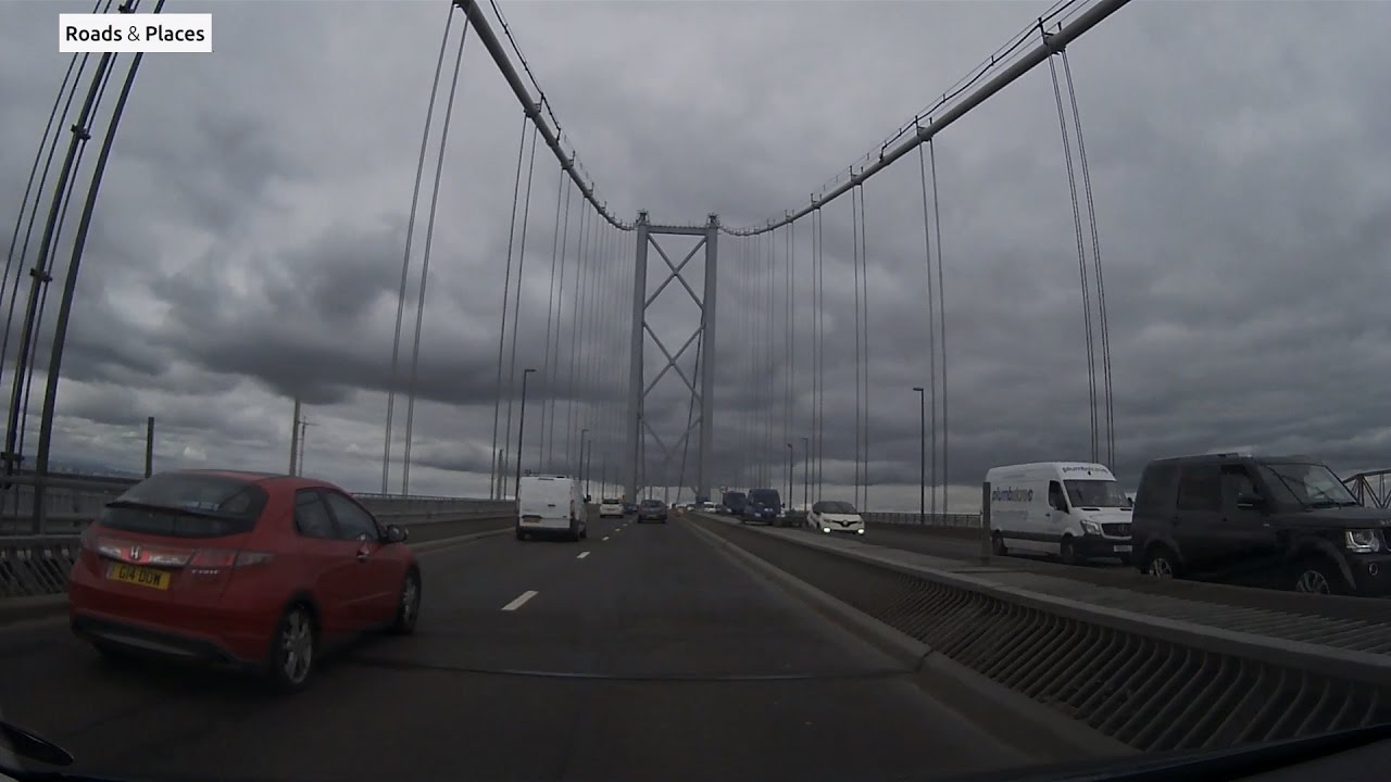 Driving over Forth Road Bridge