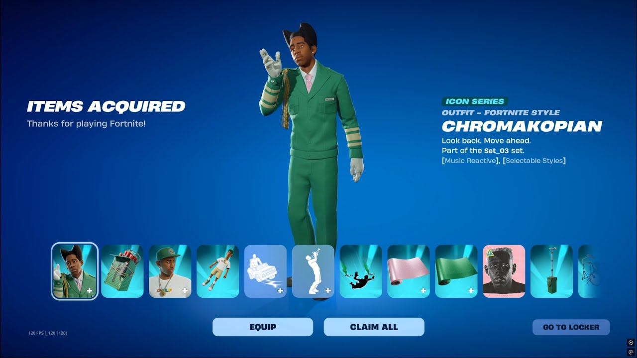 Buying the Tyler, The Creator Bundle in Fortnite!