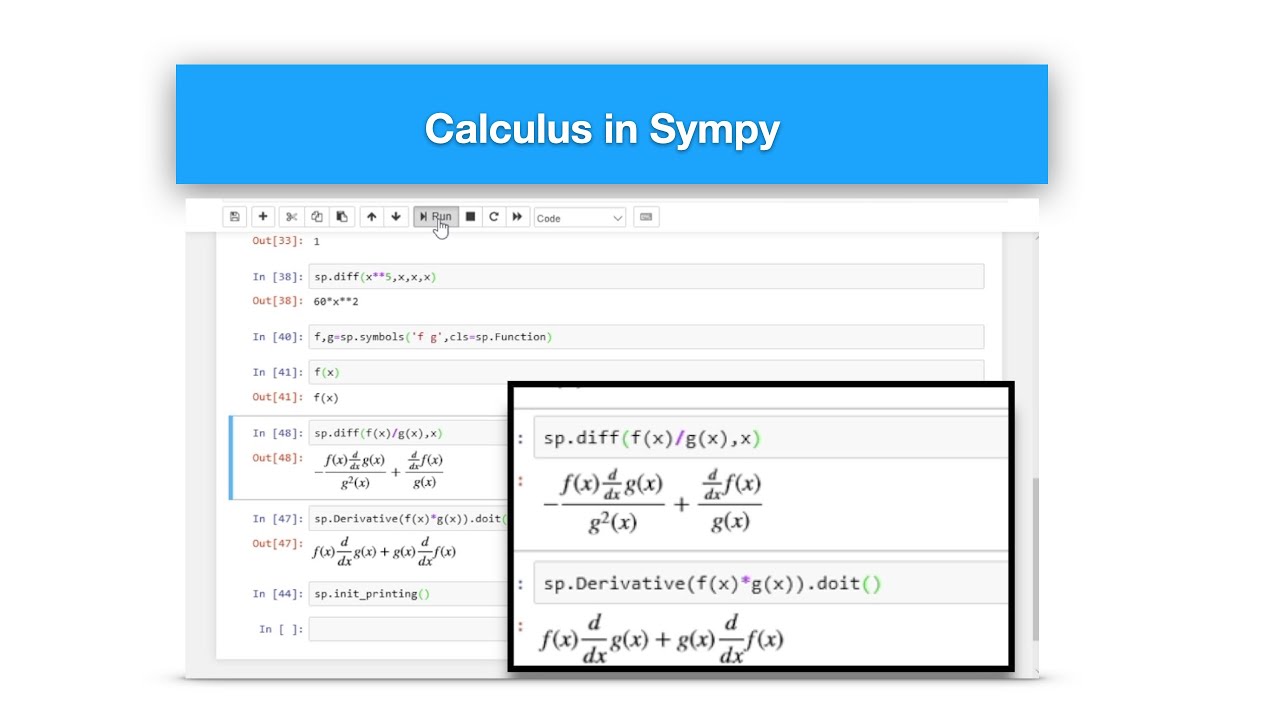 Some Calculus in Python's Sympy