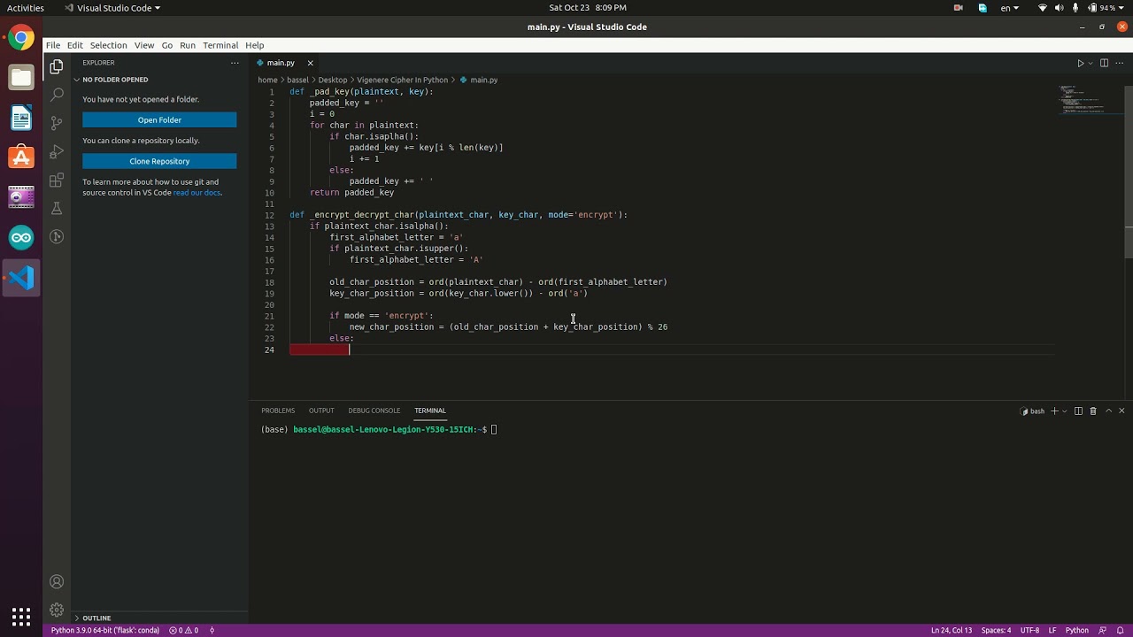 Vigenère Cipher In Python