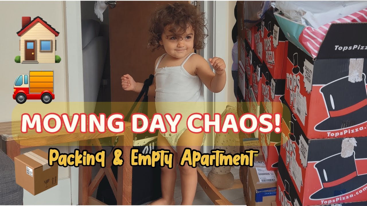 Moving Day Chaos | Packing Boxes, Playful Toddler & Empty Apartment Tour