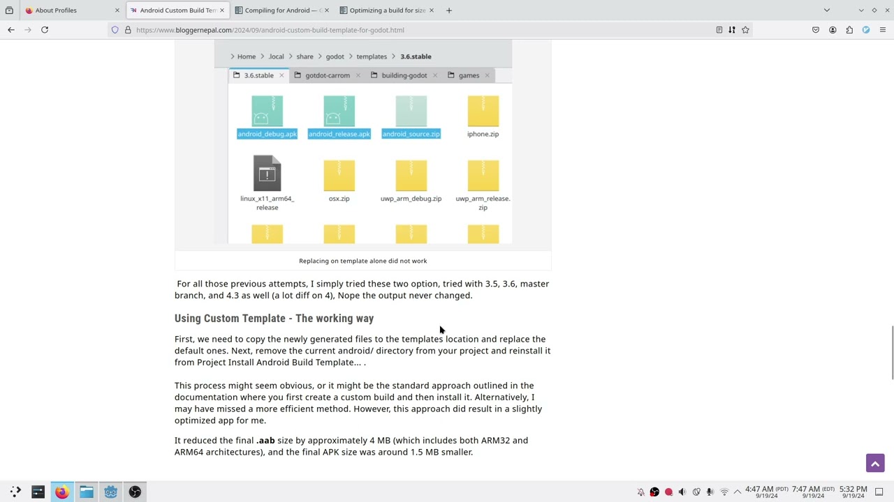 Android Custom Build Template for Godot 3.6
