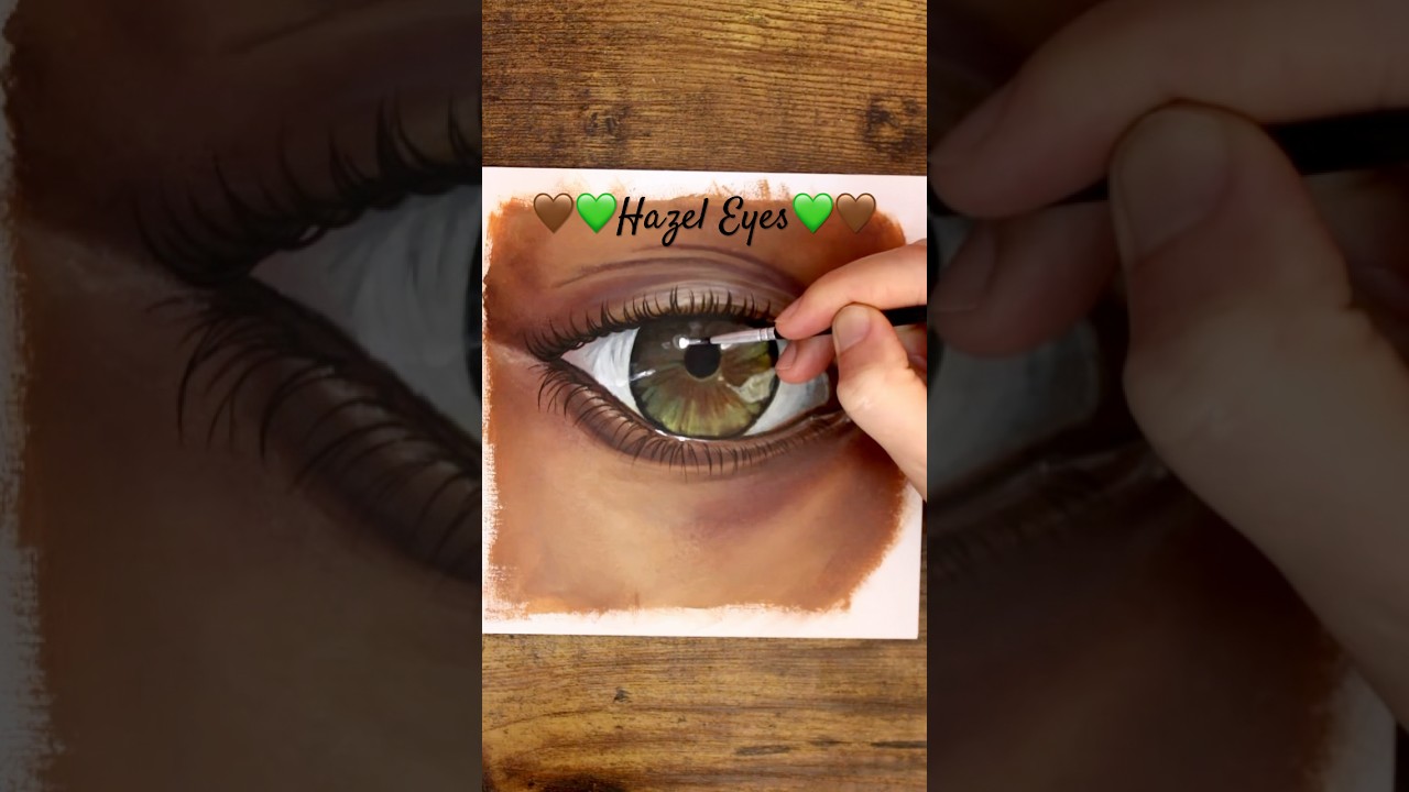 🤎💚Painting Hazel Eyes💚🤎 #acrylic #hazeleyes #painting