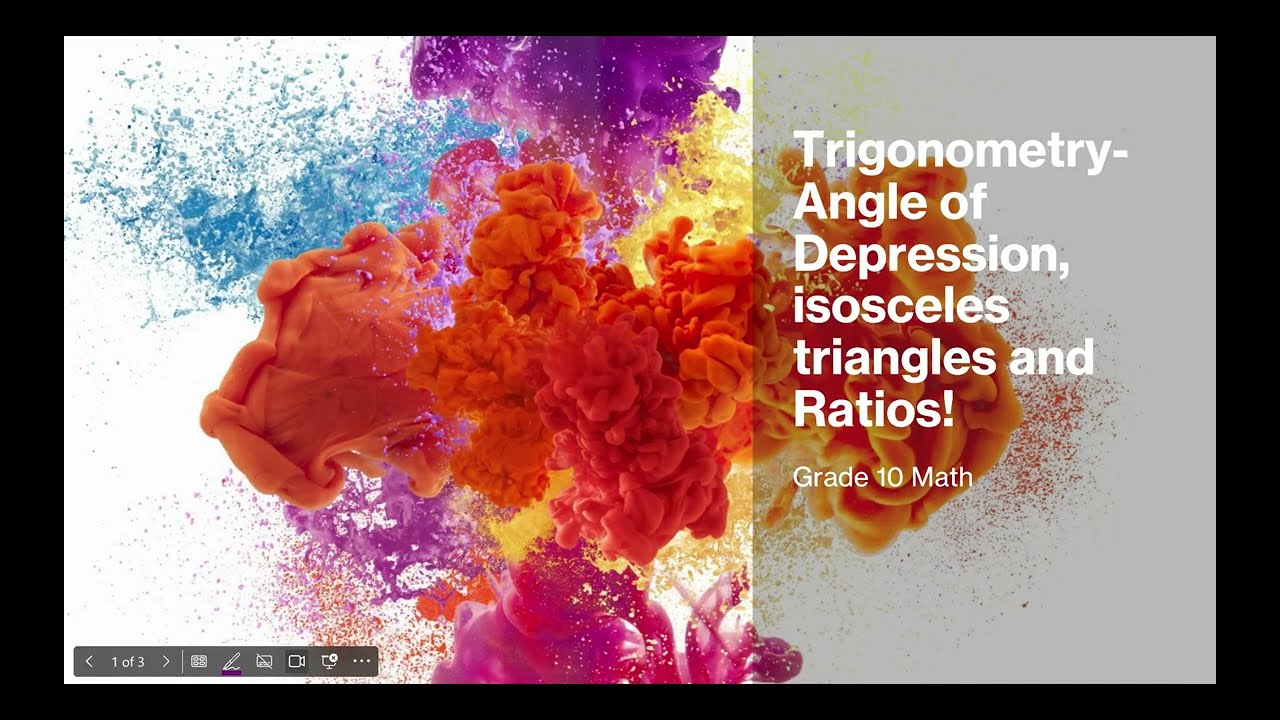 Trigonometry- Isosceles triangles, Trig ratios and Angle of Depression
