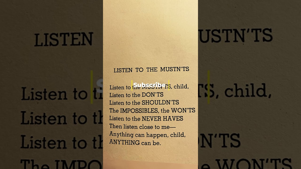 Shel Silverstein, listen to the mustents, where the sidewalk ends, poem