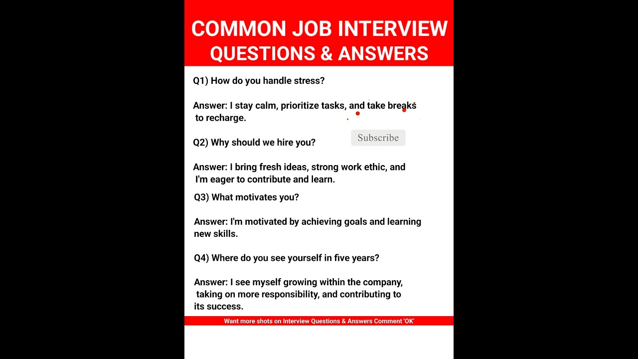 4 Most Common Job Interview Questions and Answers