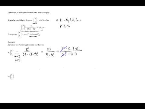 Binomial coefficient definition and examples