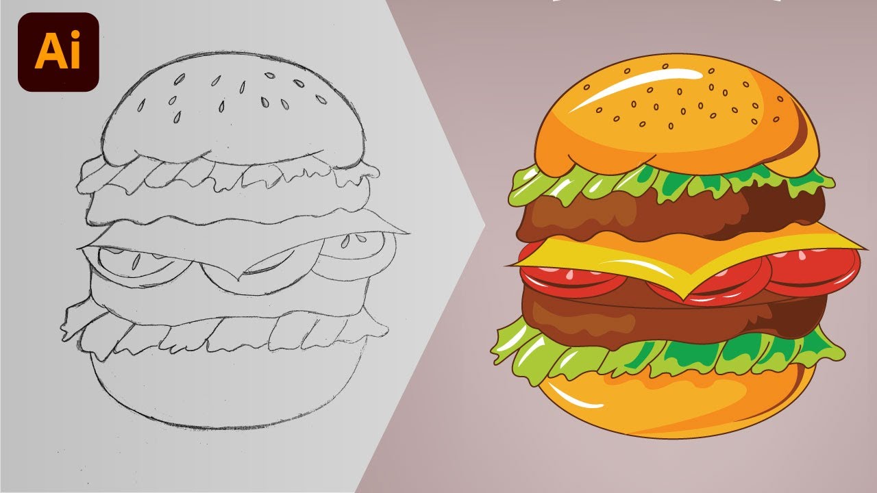 Create a Vector Burger from Sketch | By Yamini Singh