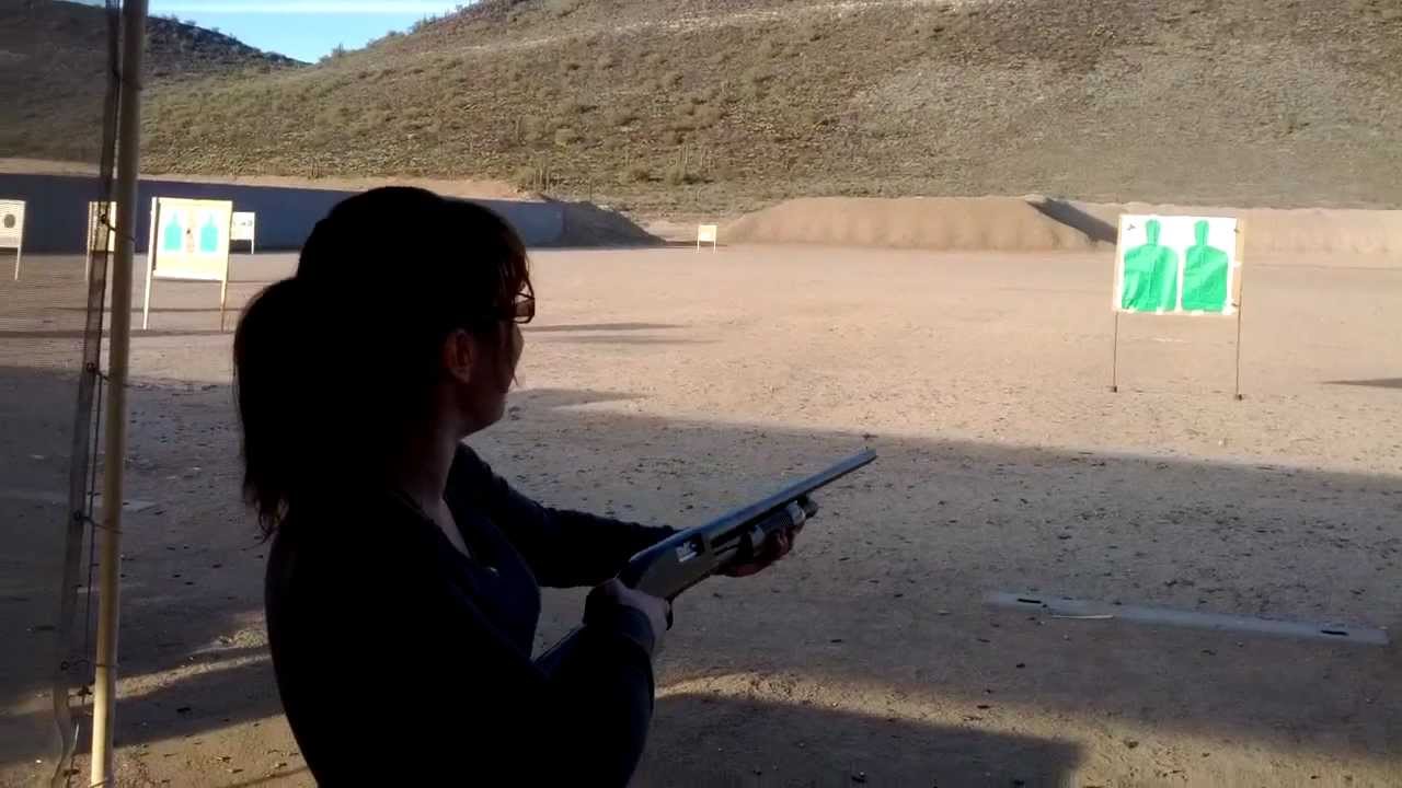 Ashley Fires the Mossberg