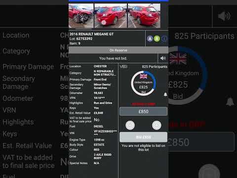 Copart UK Live auction