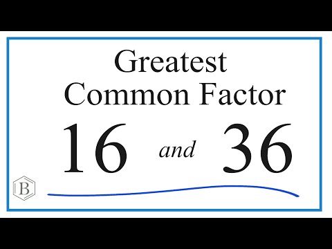 How to Find the Greatest Common Factor for 16 and 36
