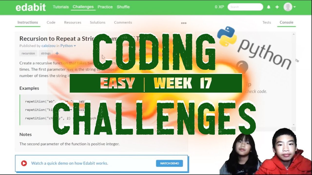 Learn to Code Python | Coding Challenges in Easy Week 17