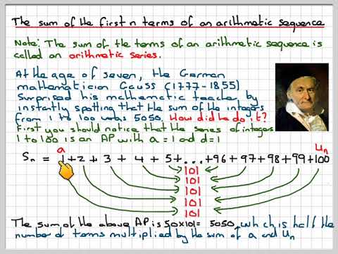 The sum of an arithmetic sequence