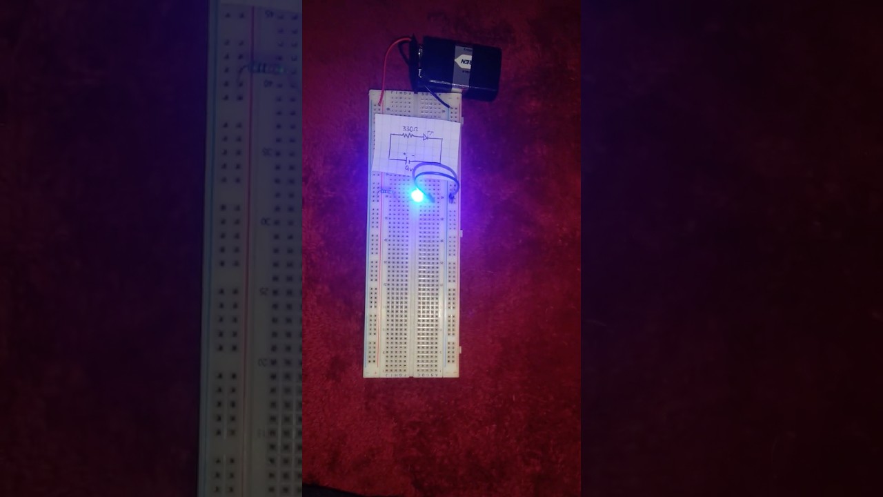 How to light an LED on a breadboard | LED diagram on a breadboard #led #engineering #electronics
