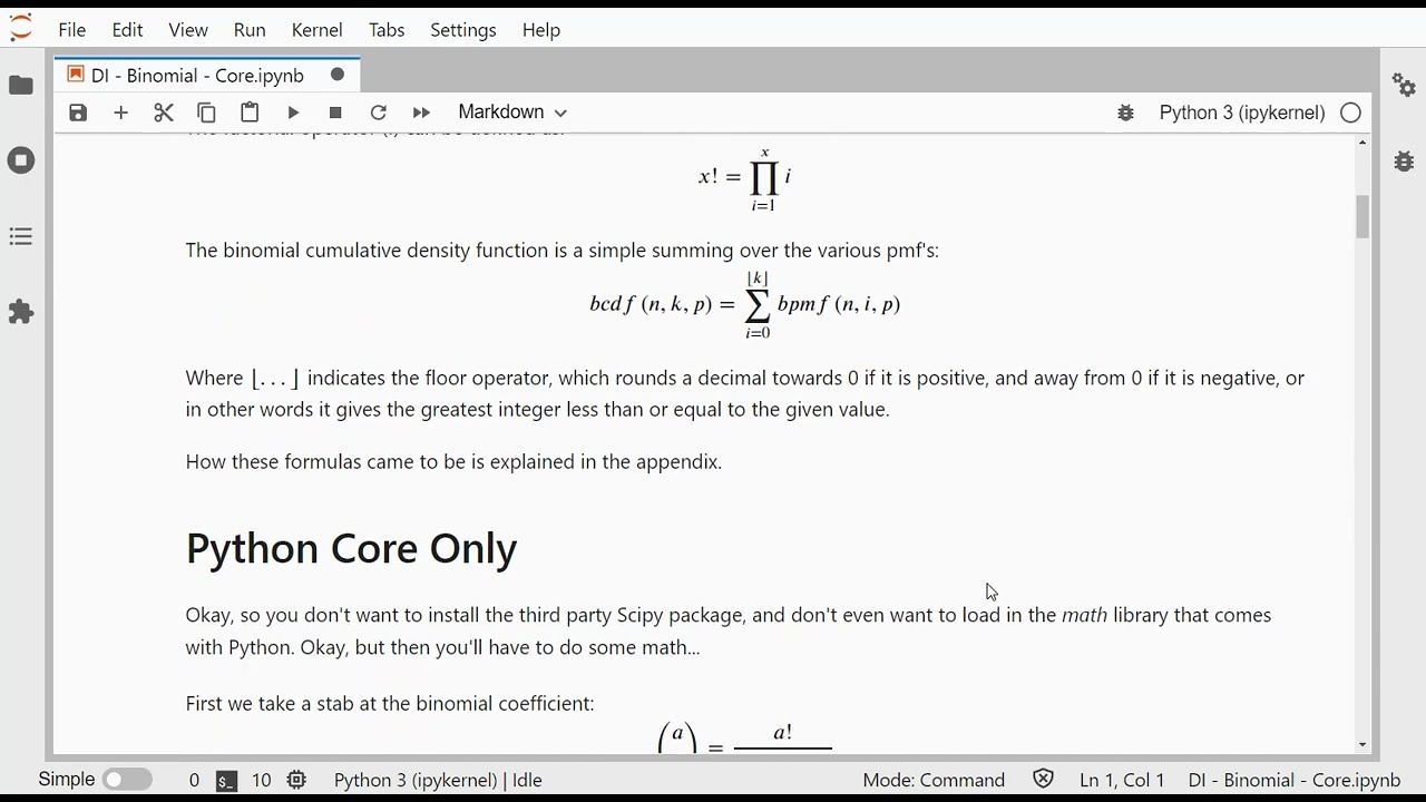 Python - Binomial Distribution (without any libraries)