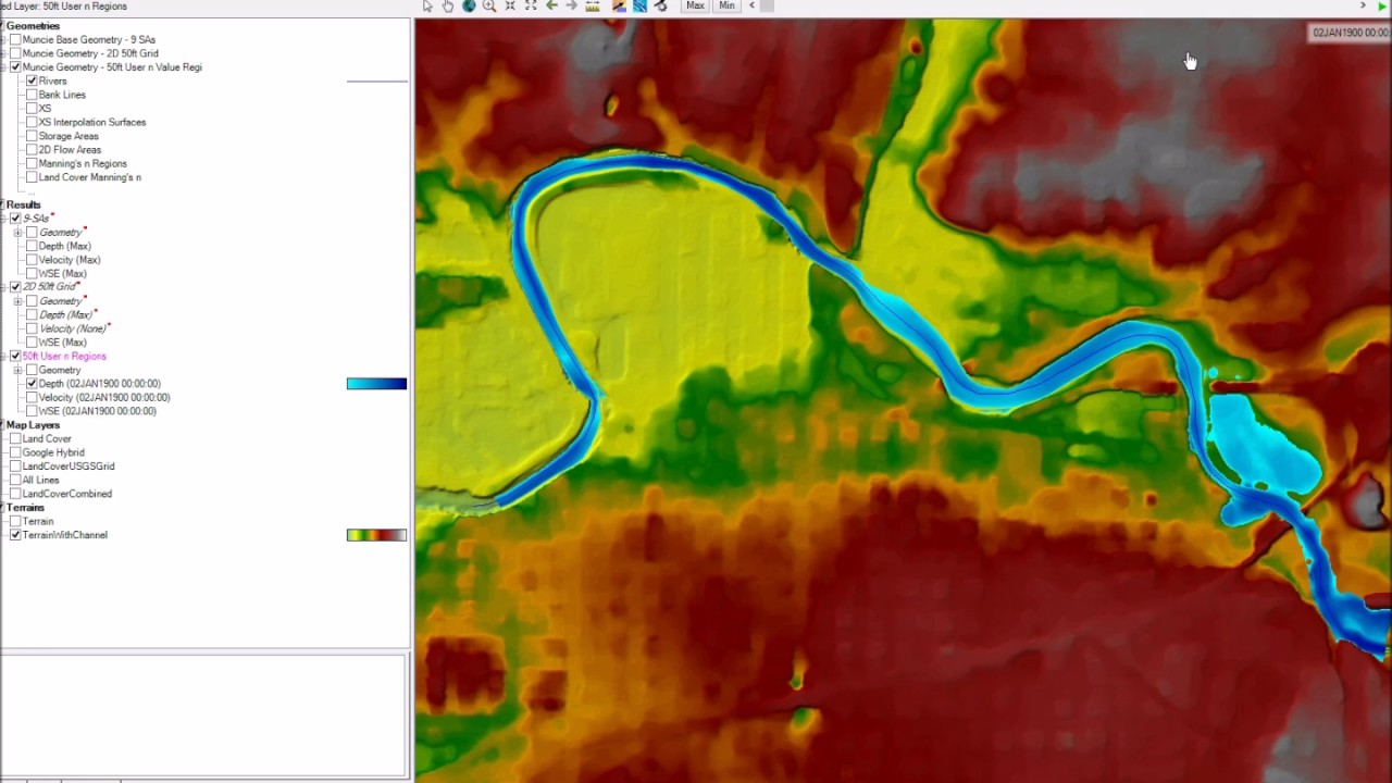 Flood Progression Visualization  from 2D HEC-RAS Model