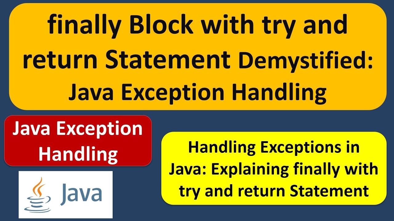 finally Block with try and return Statement Demystified: Java Exception Handling