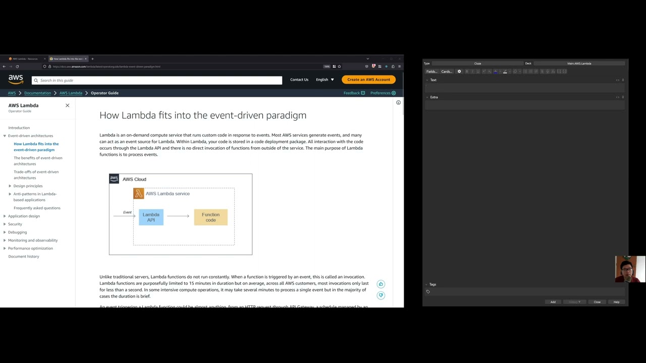 Reading AWS Lambda Docs + Writing Memory Prompts