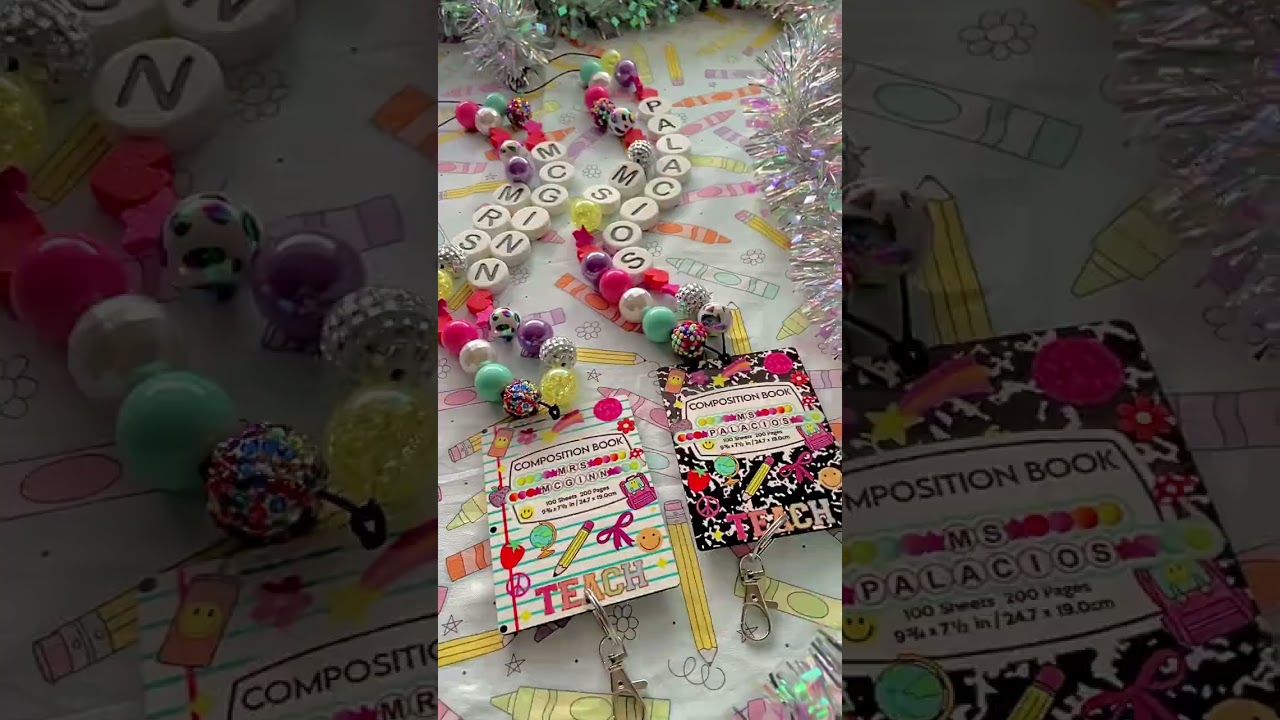 These teacher friendship bracelet inspired lanyards make for the best teacher appreciation gifts 🎁