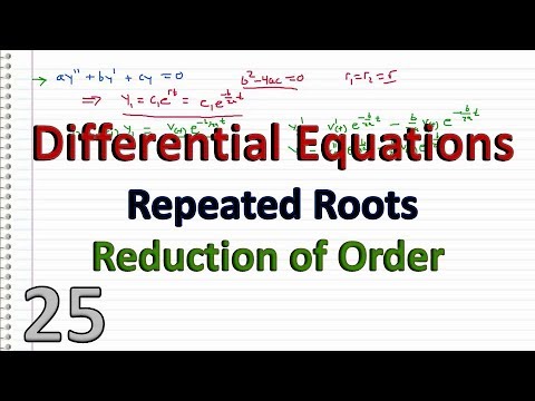 Differential Equations - 25 - 2nd Order - Repeated Roots