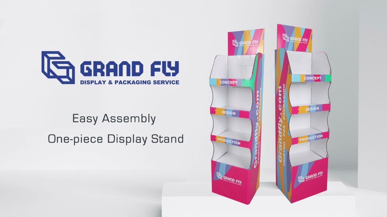 Easy Assembly One-Piece Cardboard Floor Display