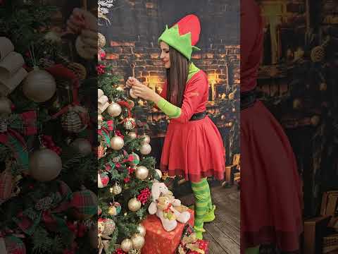 Party costume of Red Elf - model 1 #mascotmasters #partycostume #elfcostume #redelfcostume #elfsuit