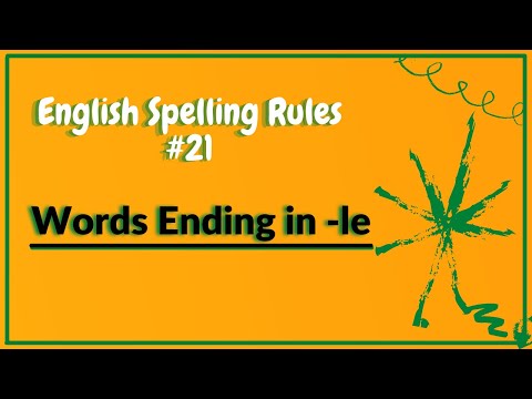 English Spelling Rules #21// Words Ending in -le// Doubling of consonants before -le ending