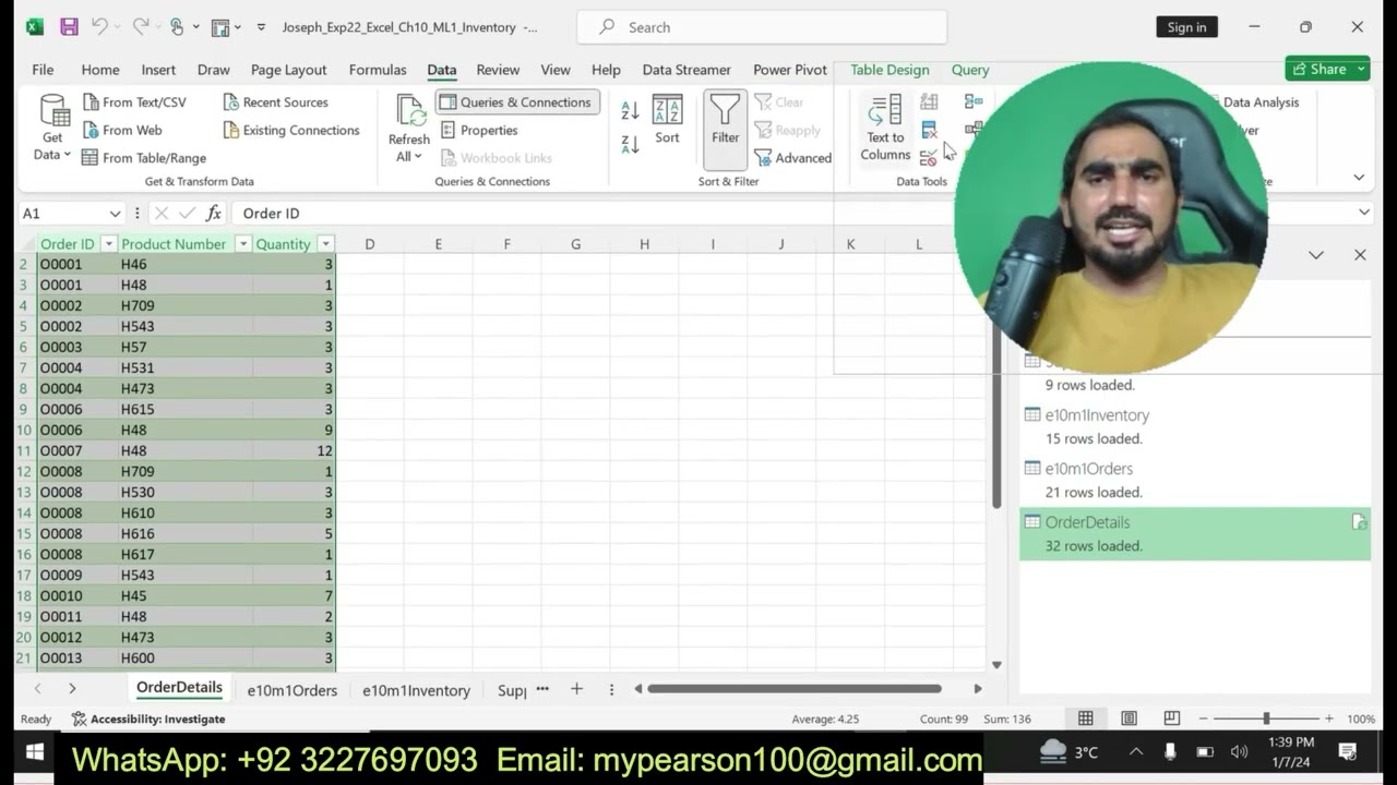 Exp22_Excel_Ch10_ML1 - Inventory 1.1 | Excel Chapter 10 Mid-Level 1 Inventory | @MyitlabTutor512