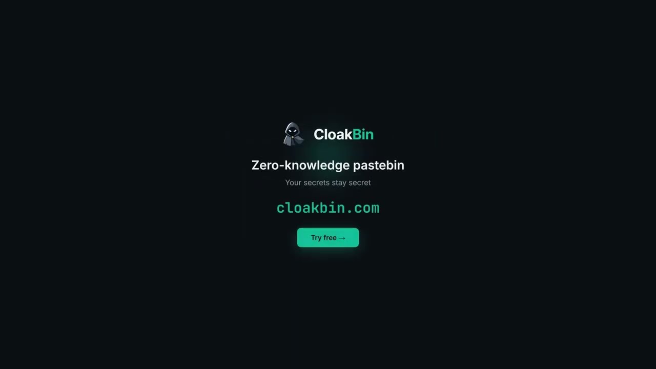 CloakBin - Zero-Knowledge Encrypted Pastebin (Official Trailer)
