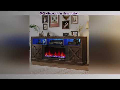 Best product reviews : Farmhouse Fireplace TV Stand for 75/80 Inch TV, Entertainment Center S