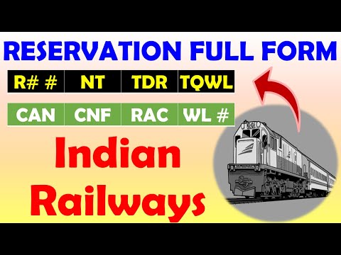 Indian Railway Reservation ticket code and Full form RAC|CNF|TDR|PQWL|GNWL #gyansection #indianrail