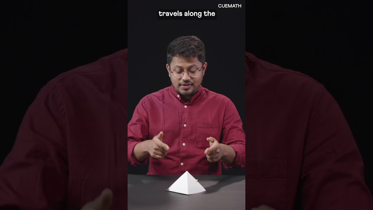 Shortest path? Just open up the pyramid!