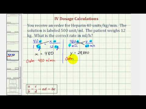 Ex 1: IV Dosage Calculation – Flow Rate Requiring Three Steps | Math ...