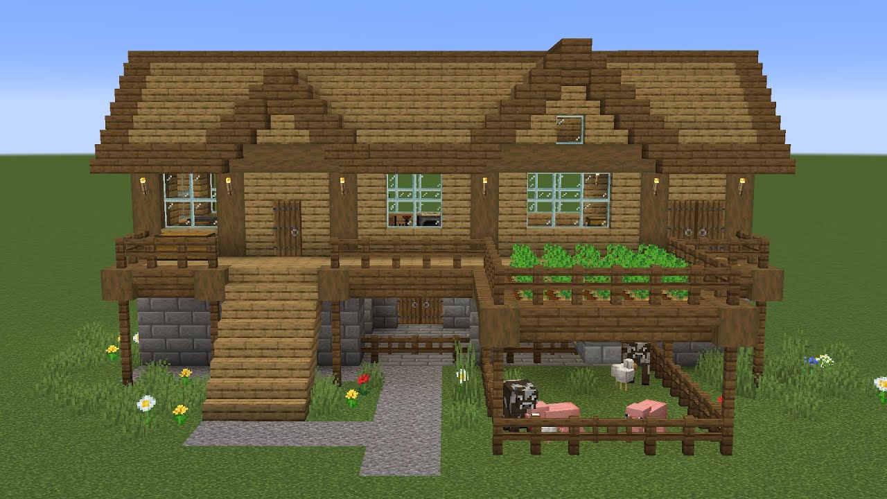 Minecraft - How to build a Large Starter Base House - Minecraft Builders