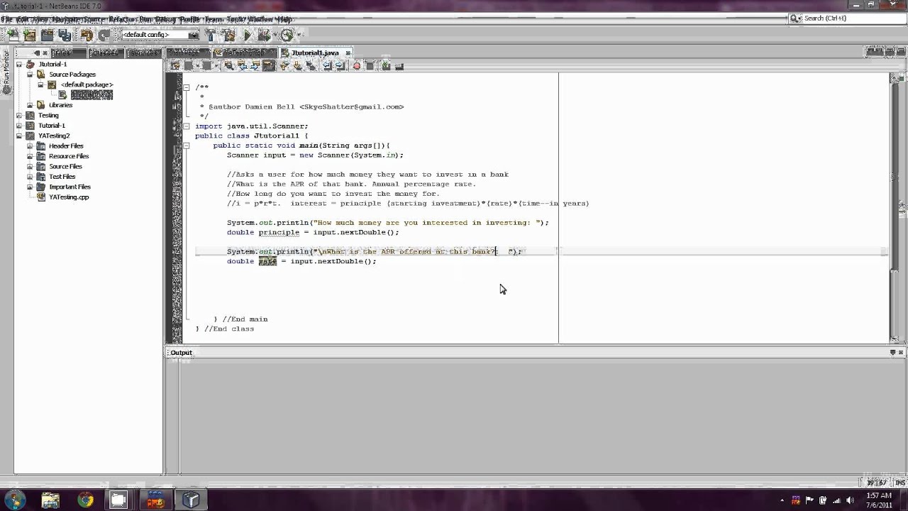 BeginnersJava.com -- Java- Lesson 3- Simple calculations, bank interest problem