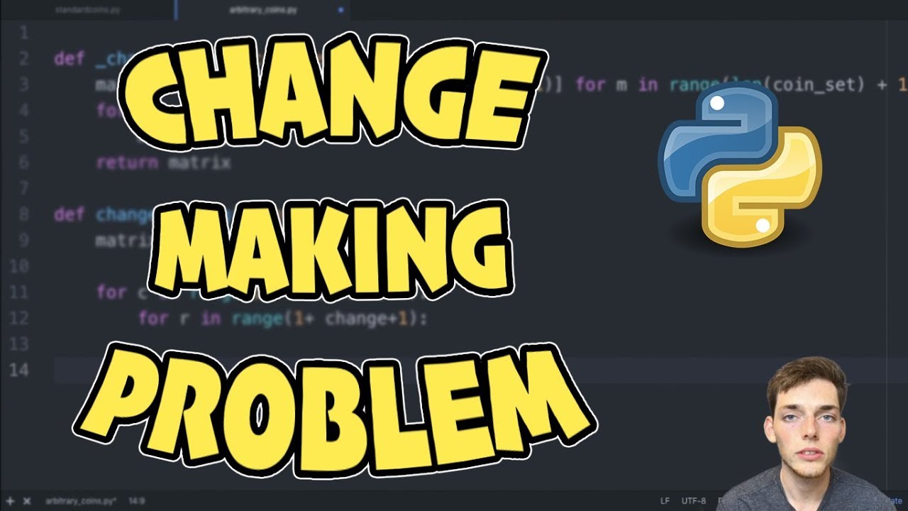 Change Making Problem Tutorial - Intro to Dynamic Programming with Python 3
