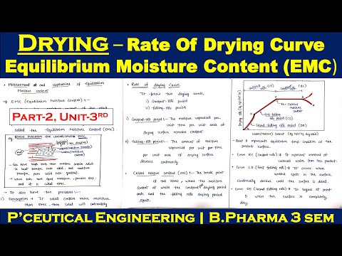 Drying | Equilibrium moisture content in drying | Rate of Drying curve |Part-2,Unit-3| P Engineering