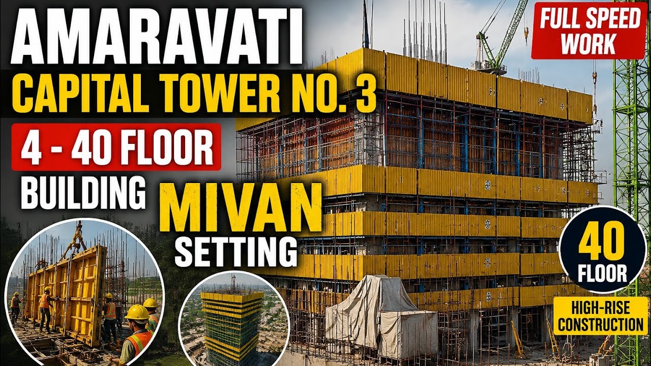 40 Floor High Rise Building in Amaravati | Mivan Settring Work Fast