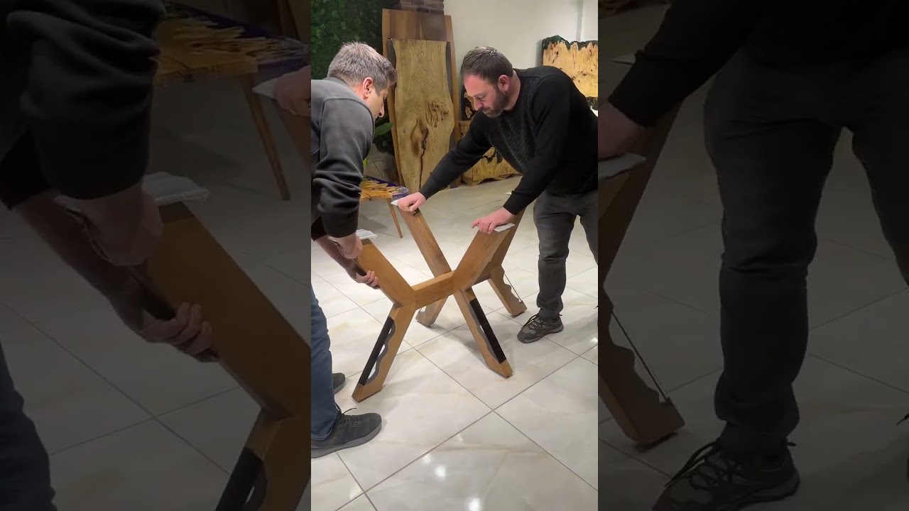 🌿 *Handcrafted Walnut Epoxy Table – Sleek & Elegant Design* 🌿 #epoxytable #diningtables #luxuryw