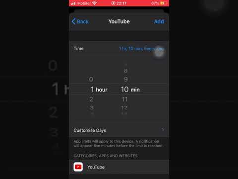 How to set a Time limit for Youtube (Apps) in iPhone