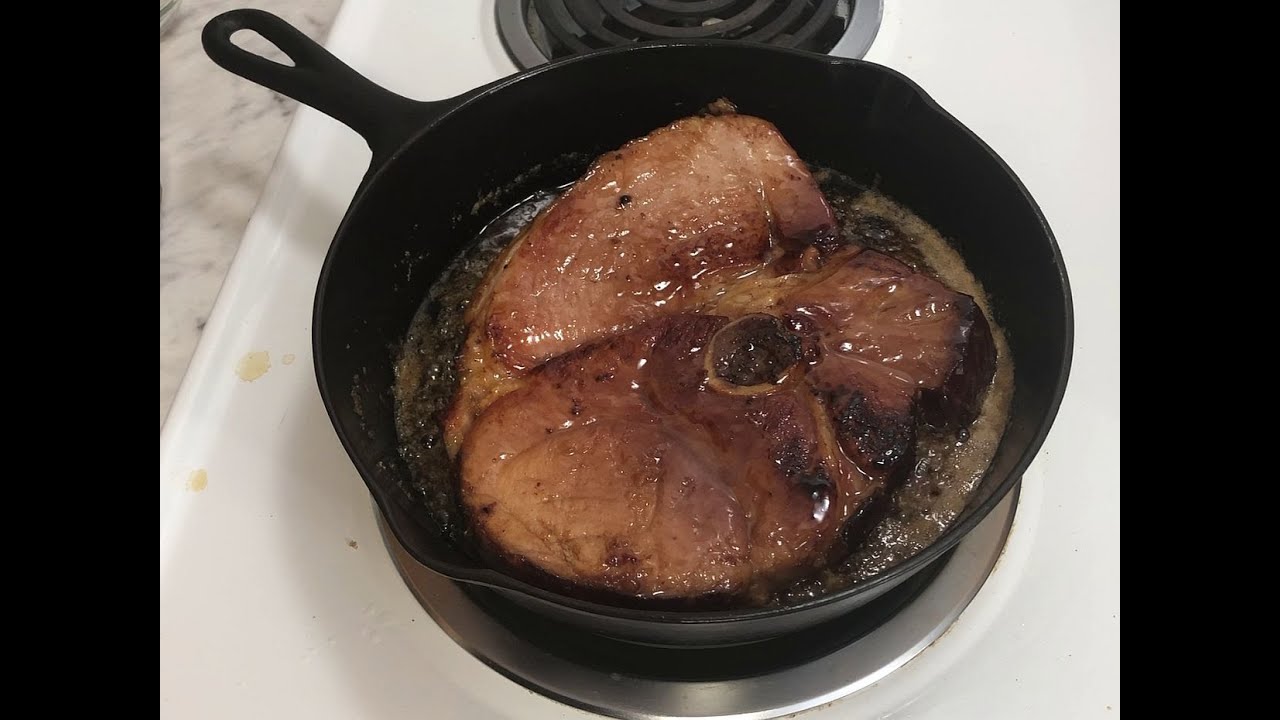 Ham Steak in a Cast Iron Skillet