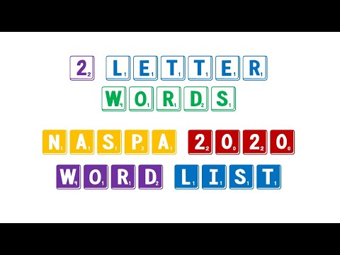2 Letter Scrabble Words from NASPA 2020 Word List