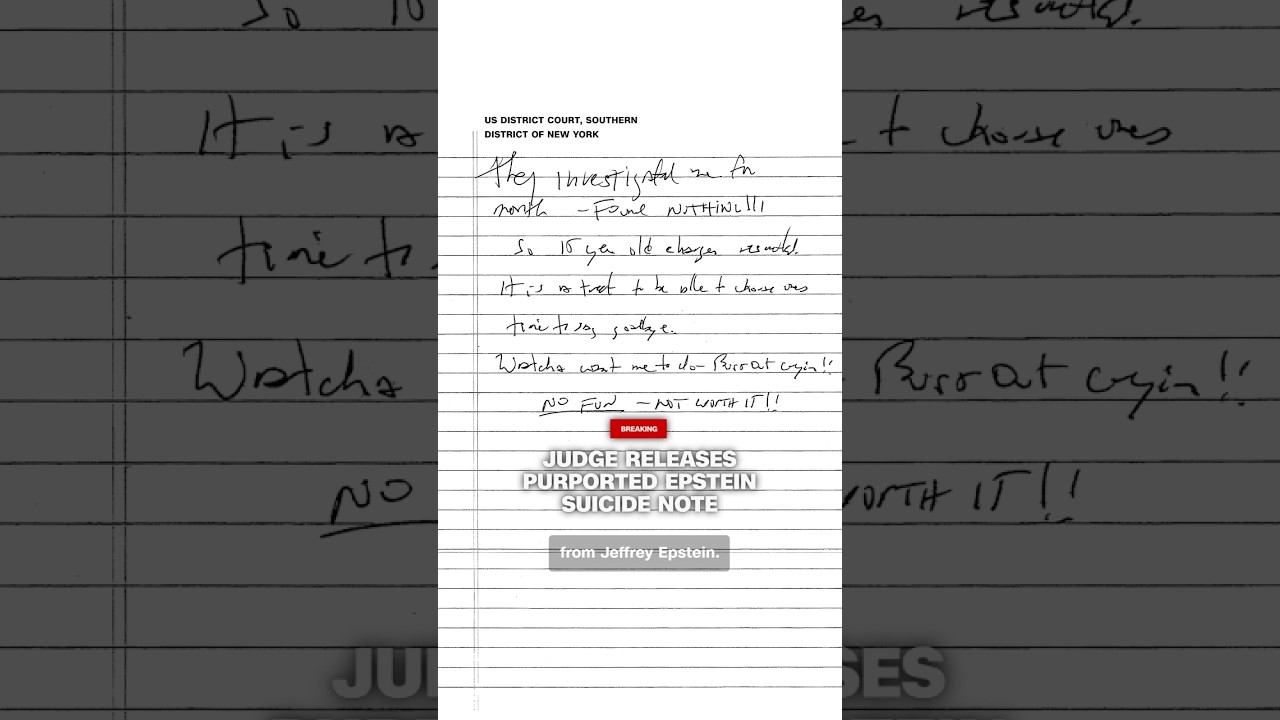 Judge releases purported Epstein suicide note