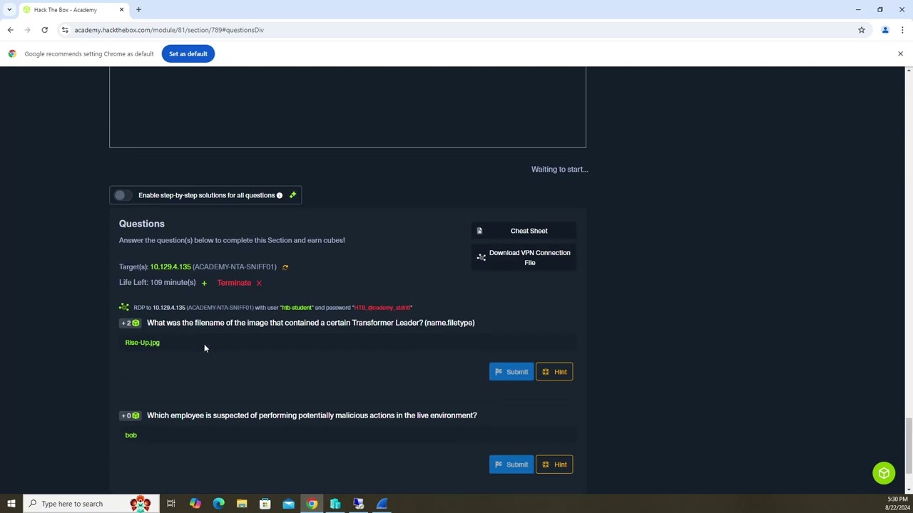 HTB Academy - Intro To Network Traffic Analysis: Wireshark Packet Inception