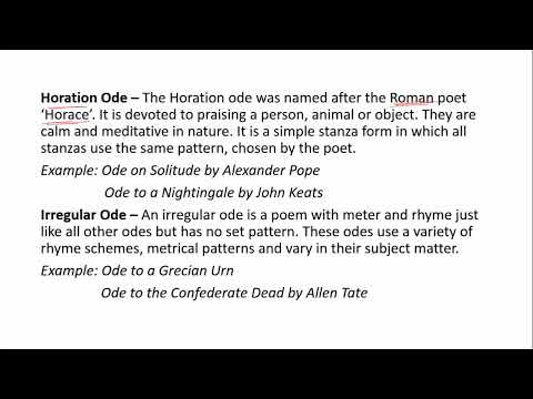 Ode I Meaning, Origin and Kinds