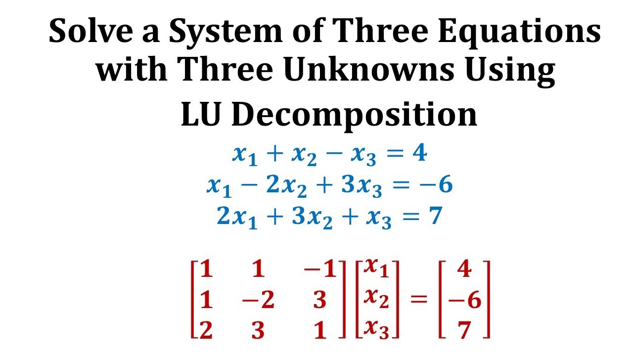 Solve a System of Linear Equations Using LU Decomposition